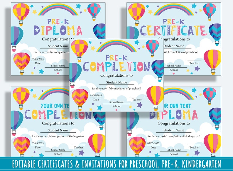 Student Certificates, Editable End of Year Diplomas, Certificates, and ...