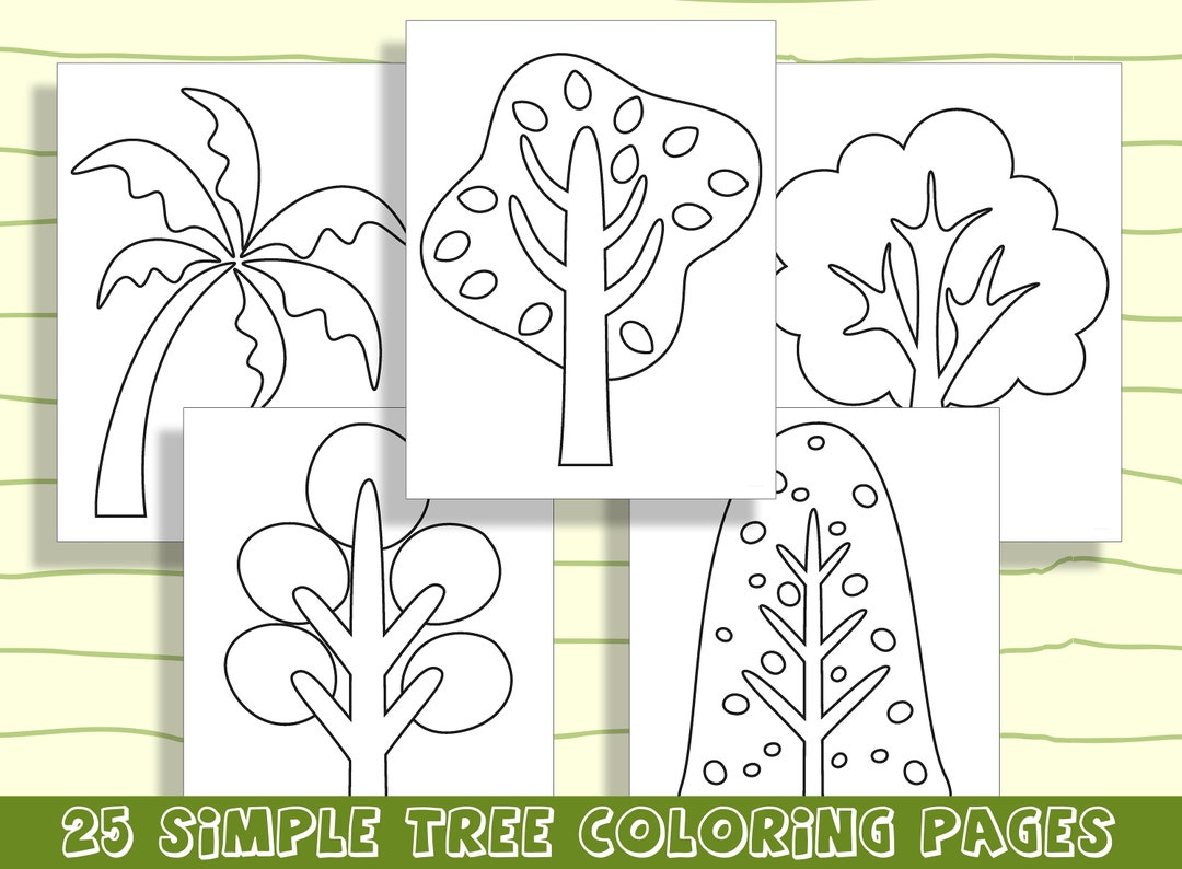 Fun and Easy Tree Coloring Pages for Preschool and Kindergarten: 25 ...