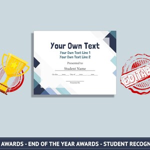 Editable Middle School Awards, End of the Year Awards, Student ...