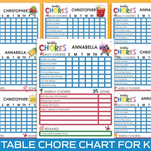 Summer-themed Chore Chart for Kids – Editable and Printable Task ...