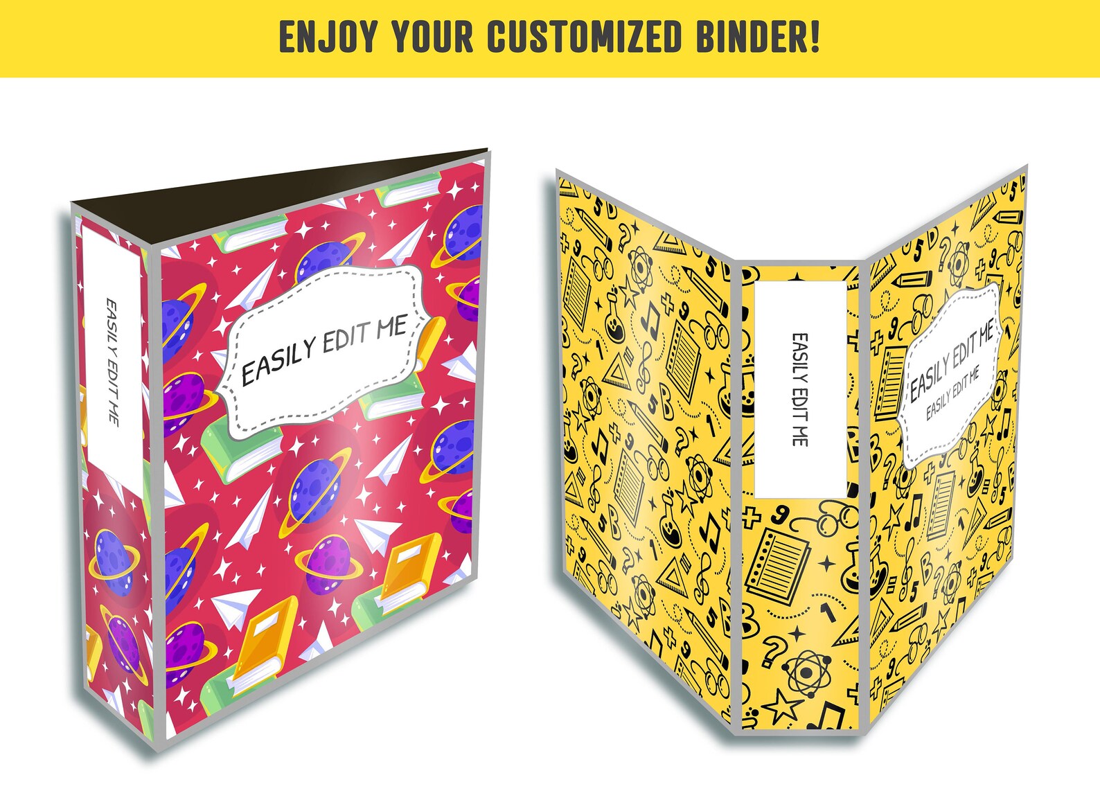 Back to School Binder Cover 10 Printable & Editable Binder - Etsy