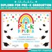 Editable Pre-k Diploma Graduation Certificate Template for Last Day of ...
