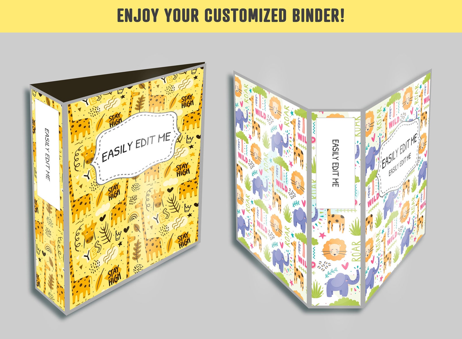 Binder Covers for School, 10 Printable & Editable Binder Coversspines ...