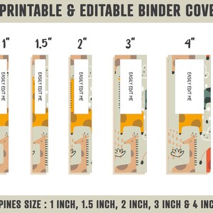 Animal Binder Covers, 10 Printable/editable Binder Covers & Spines ...