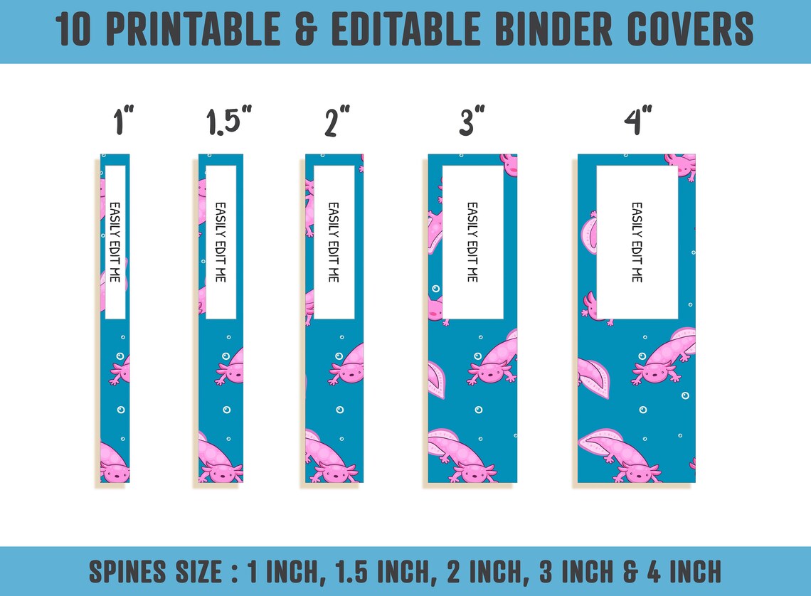 Animal Binder Cover 10 Printable & Editable Coversspines - Etsy