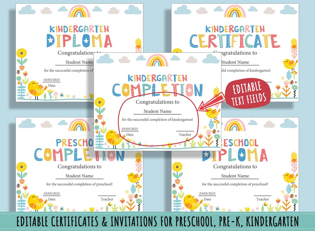 Diplomas, Certificates and Graduation Invitations for Preschool, Pre-k ...
