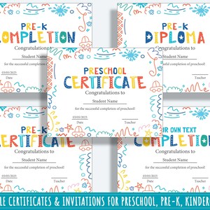 Certificate Template, Editable End of Year Diplomas, Certificates, and ...