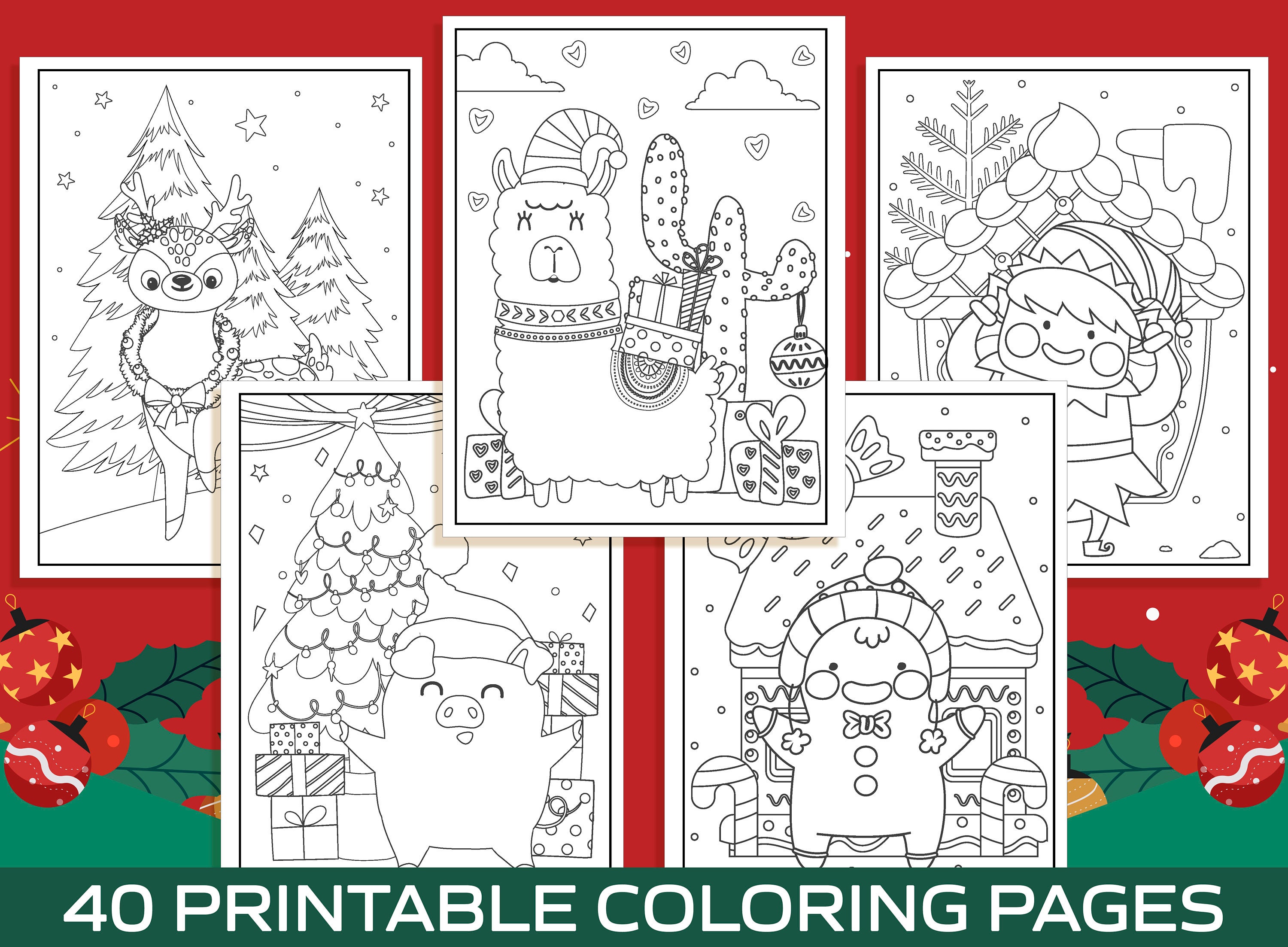 Christmas Coloring Pages: 40 Printable Designs for Kids, Teens, and ...
