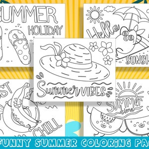 Sun, Sand, and Scribbles: 15 Funny and Cute Summer Coloring Pages for ...
