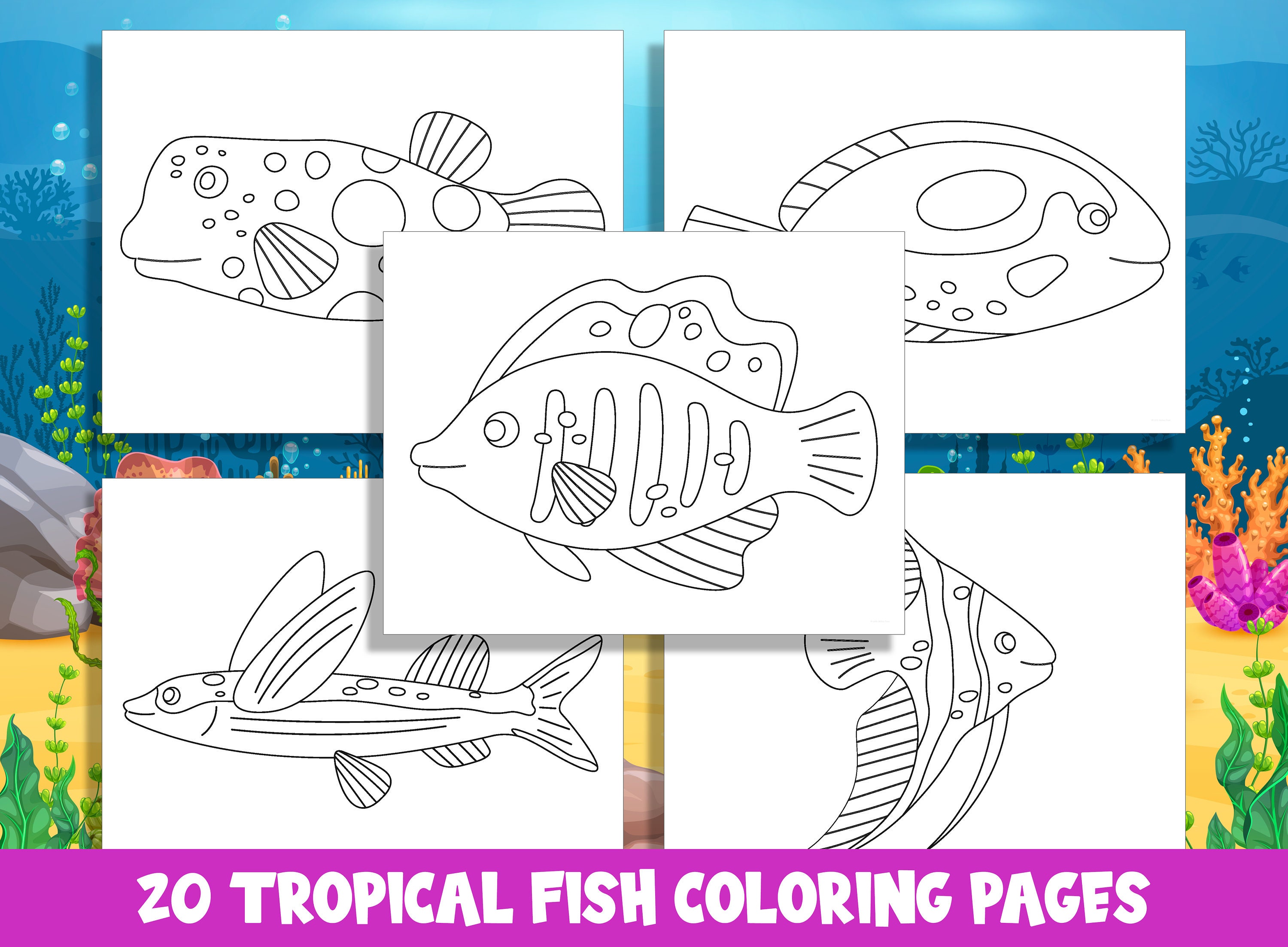 Tropical Fish Coloring Pages: 20 Fun and Educational Sheets for ...