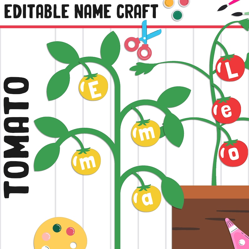 Tomato Name Craft Activity: Back-to-school Bulletin Board, 40 Pages, 5 ...