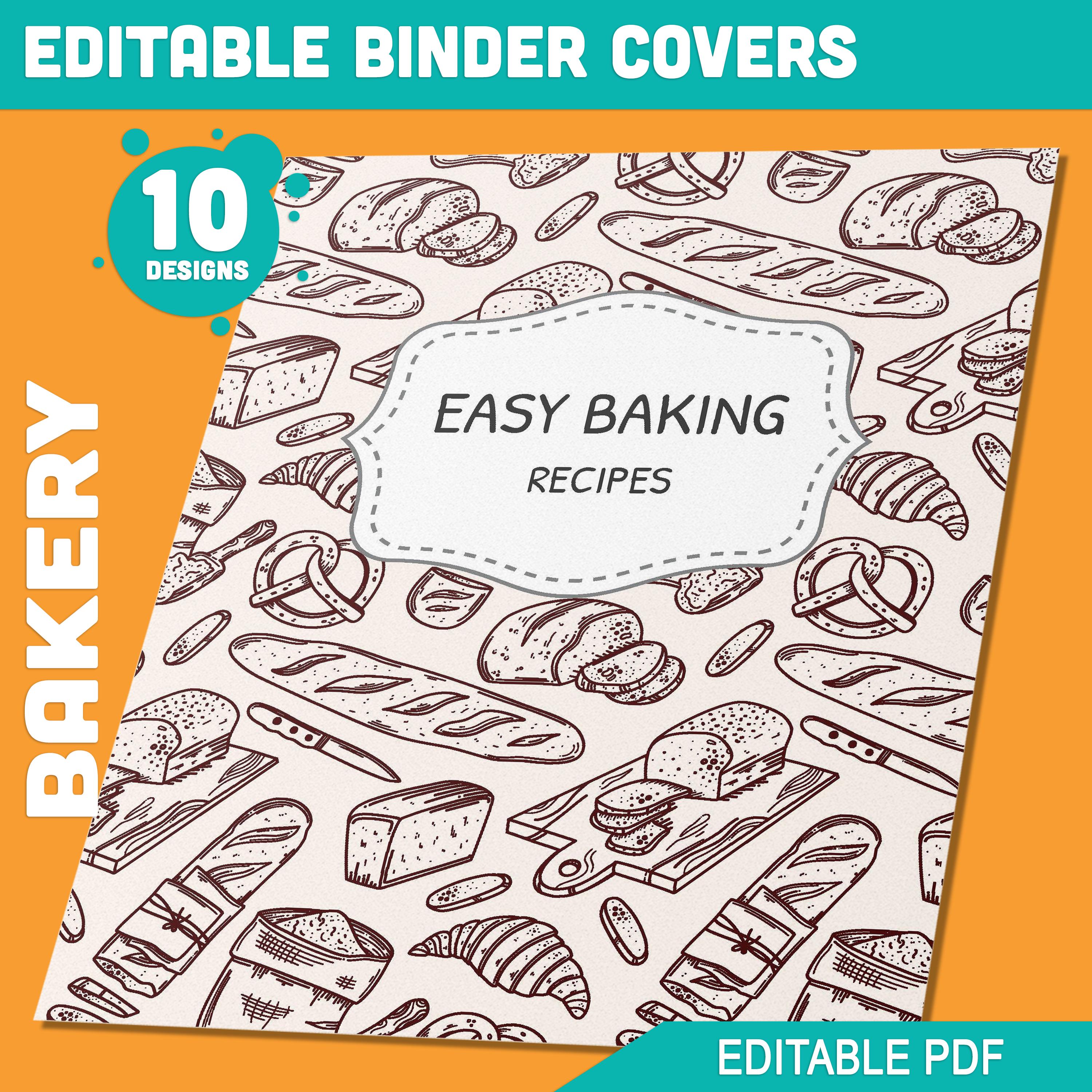 Bakery Binder Cover (bread, Cake, Brownie, Bun, Croissant...), 10 ...