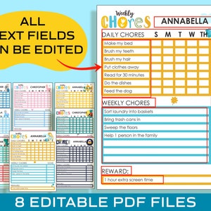 Fun and Easy Editable Chore Chart for 5 Year Old: Encouraging ...