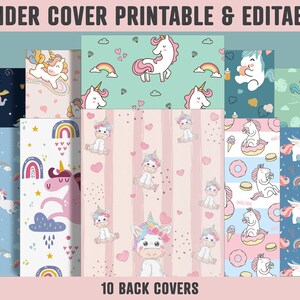 Binder Cover Printable, 10 Covers+spines, Printable, Editable, Teacher ...