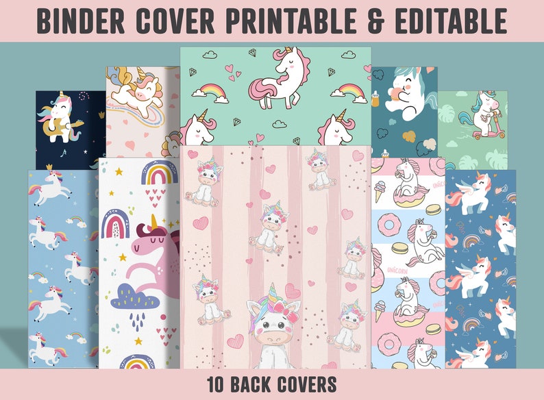 Binder Cover Printable 10 Coversspines Printable Editable - Etsy