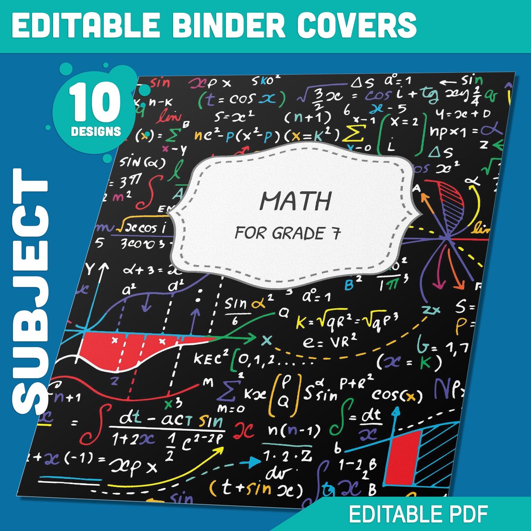 Subject Binder Covers, 10 Printable & Editable Binder Covers+spines ...