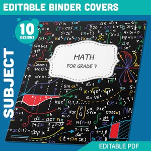 Subject Binder Covers, 10 Printable & Editable Binder Covers+spines ...