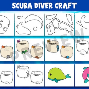Underwater Adventures Craft Bundle: Scuba Diver and Ocean Animals ...