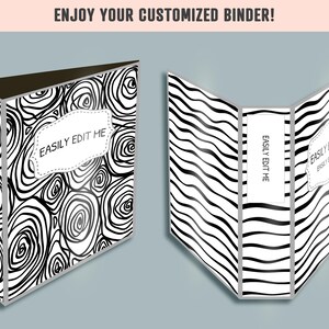 Abstract Vector Binder Cover, 10 Printable/editable Binder Coversspines ...