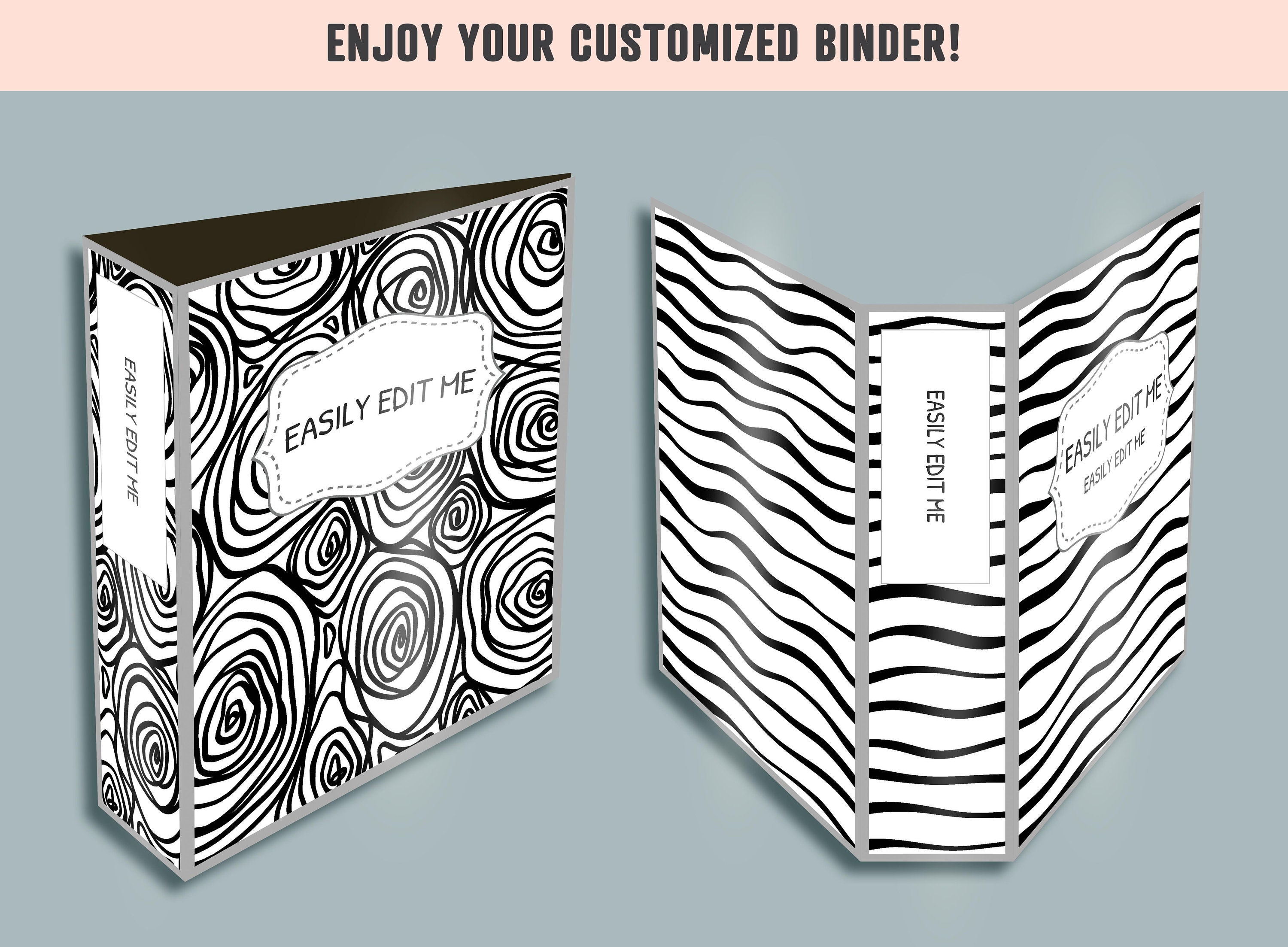 Abstract Vector Binder Cover 10 Printable/editable Binder - Etsy