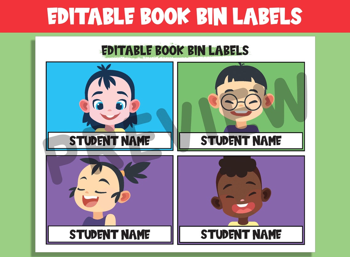 Editable & Printable Book Box Labels: 16 Customizable Designs - Etsy