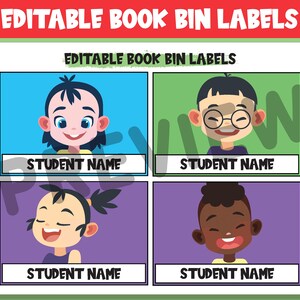 Editable & Printable Book Box Labels: 16 Customizable Designs for ...