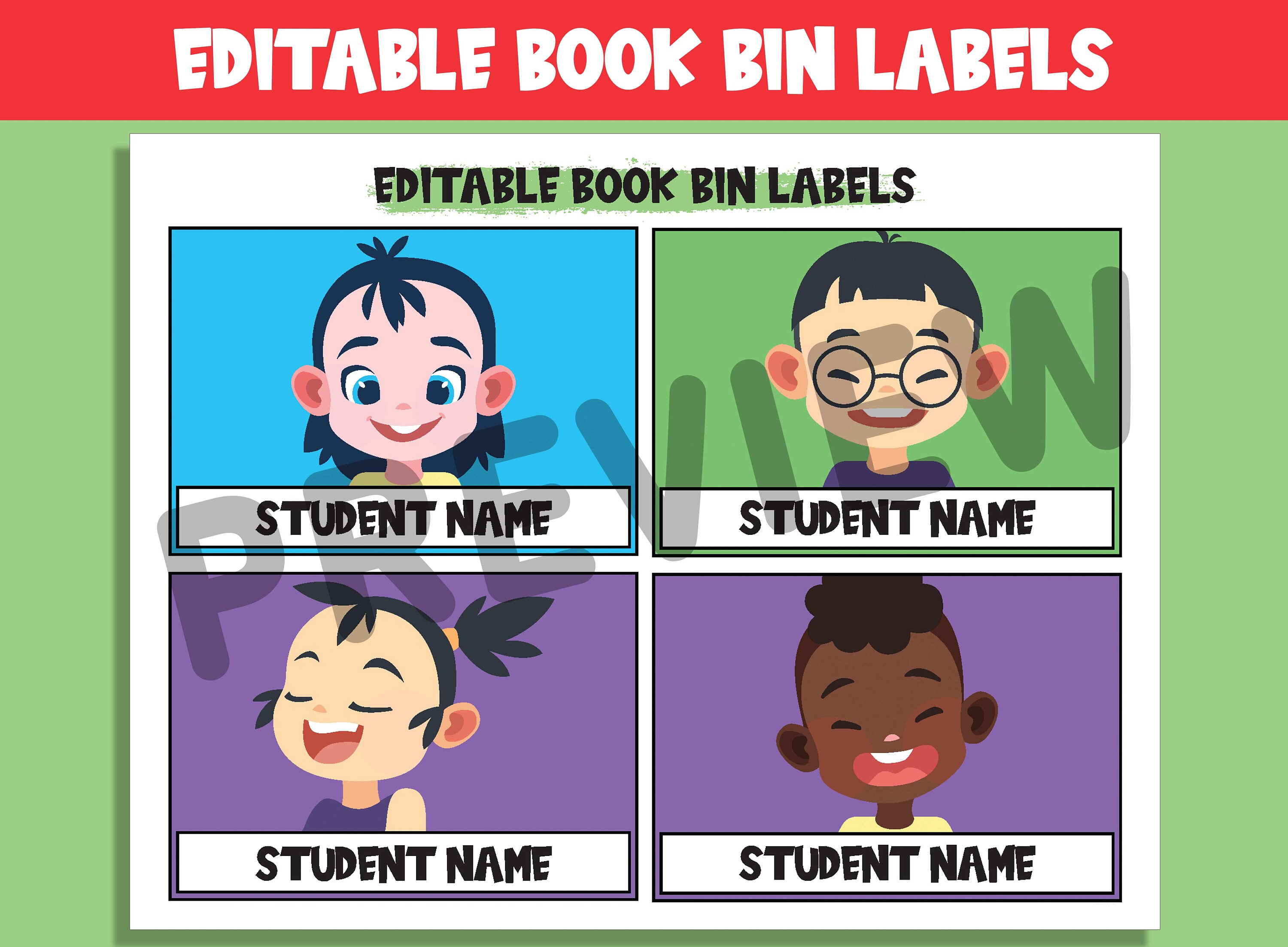 Editable & Printable Book Box Labels: 16 Customizable Designs - Etsy