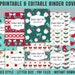 Christmas Pattern Binder Cover, 10 Printable & Editable Binder Covers ...