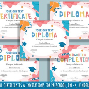 Editable Diplomas, Certificates, and Invitations for Children: 37 Pages ...