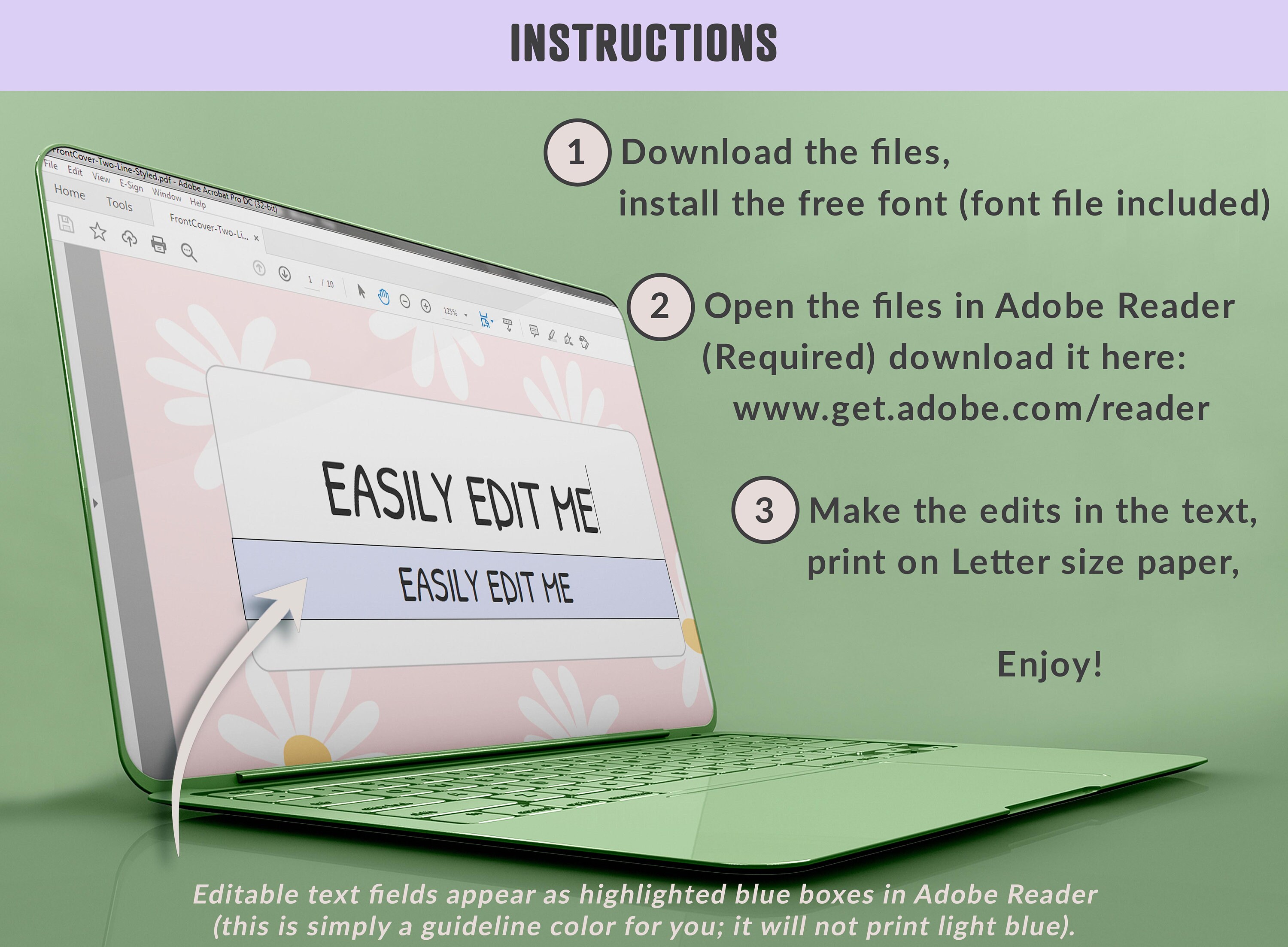 Flower Binder Cover 10 Coversspines Binder Cover Printable - Etsy