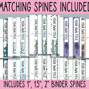 10 Editable Winter Forest Binder Covers, Includes 1, 1.5, 2" Spines ...