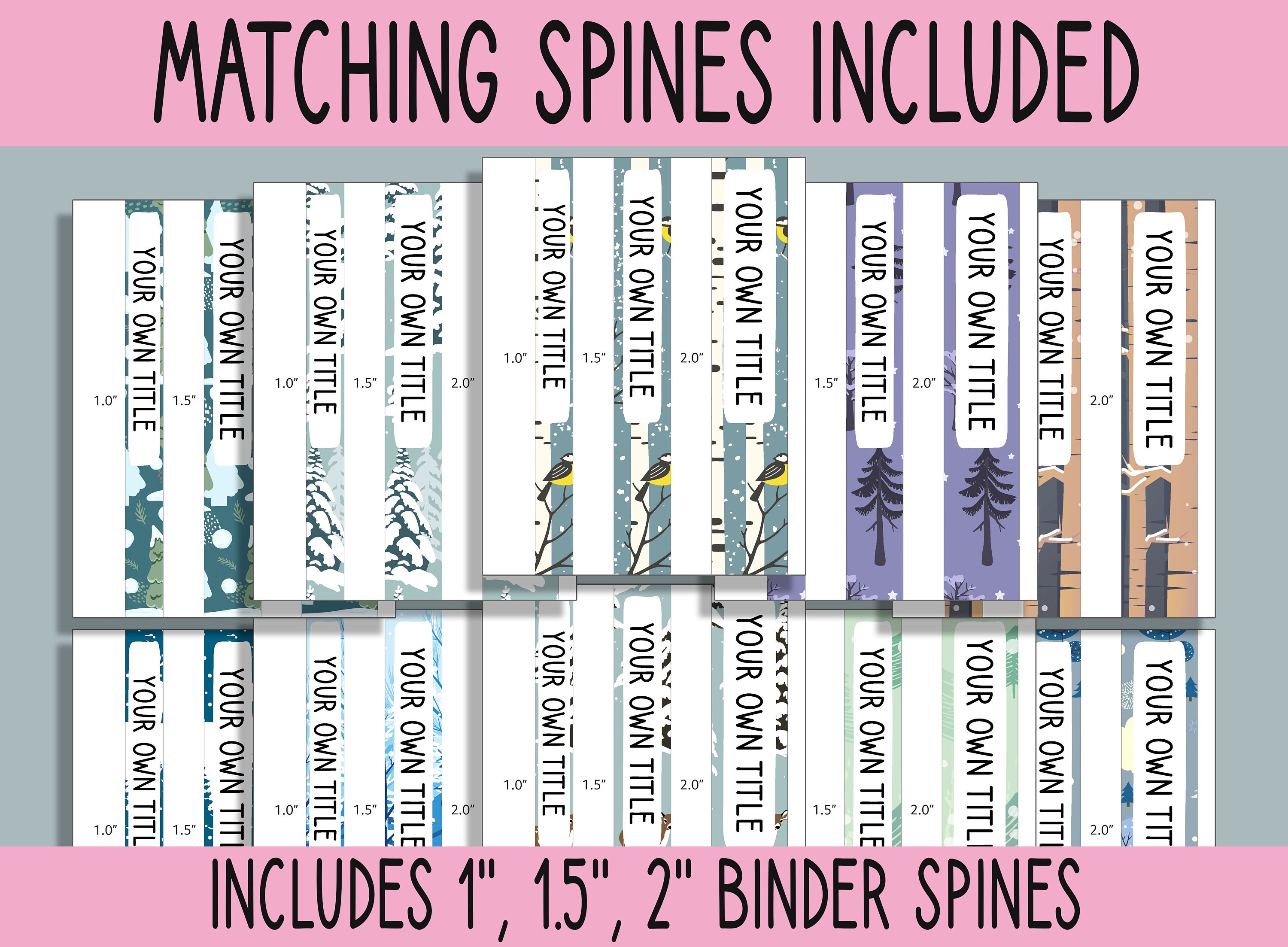 10 Editable Winter Forest Binder Covers Includes 1 1.5 - Etsy