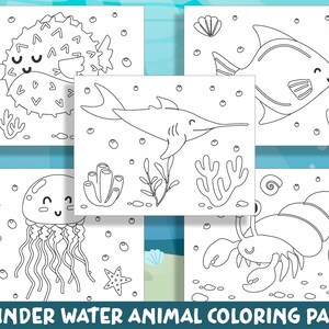 Underwater Animal Coloring Pages: 25 Fun Activity Sheets for Preschool ...
