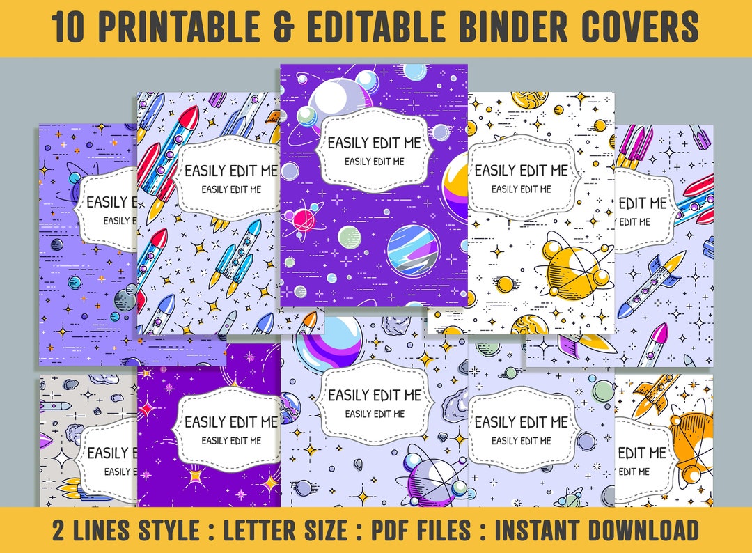 Space Backgrounds Binder Cover 10 Printable/editable Binder - Etsy