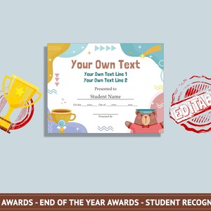 Class Awards Editable - End of the Year Awards - Student Recognition ...