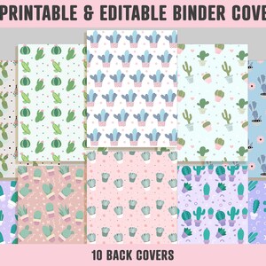 Binder Cover Printable Editable, 10 Binder Covers+spines, Binder ...