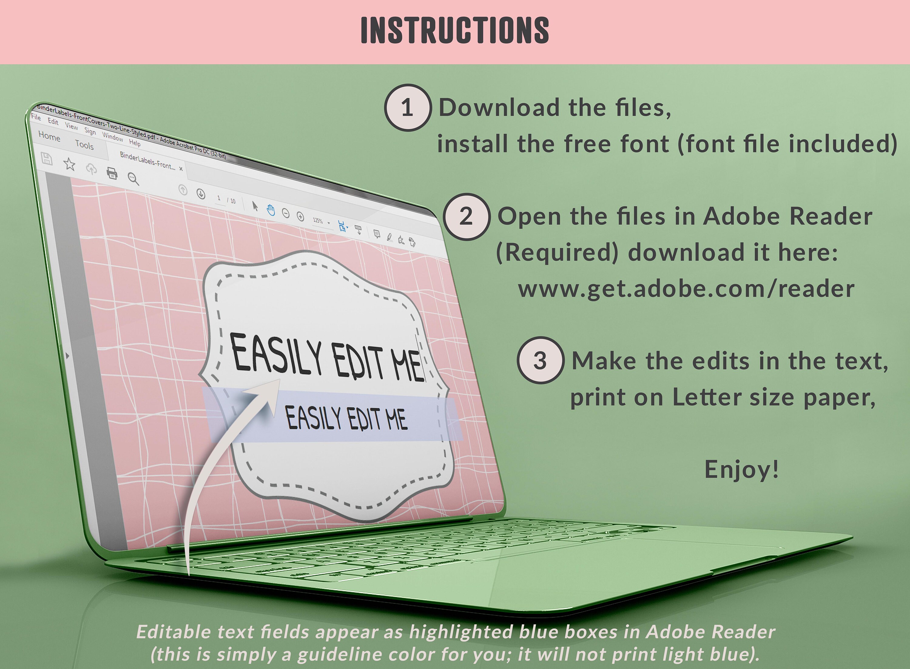 Binder Labels 10 Printable & Editable Binder Coversspines - Etsy