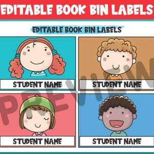 Customizable Classroom Chic: 16 Editable Book Bin Labels for Effortless ...