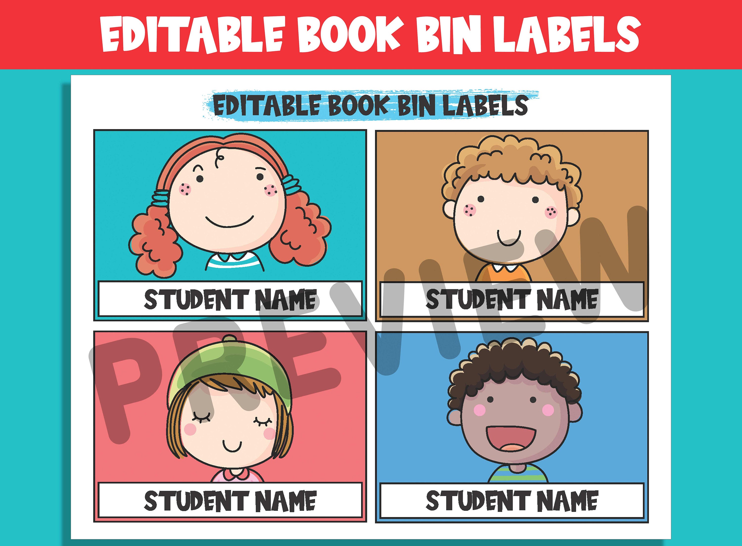 Customizable Classroom Chic: 16 Editable Book Bin Labels for Effortless ...