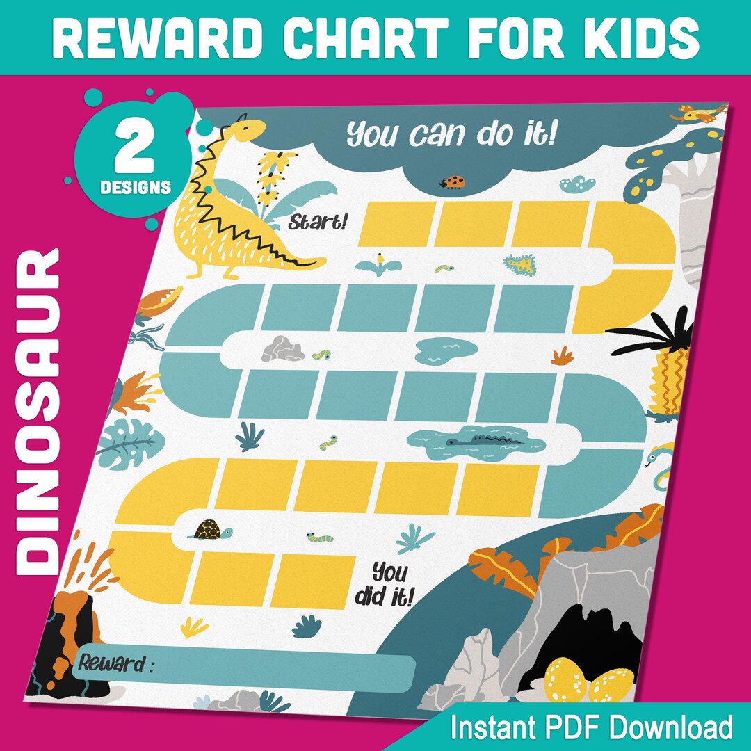 Printable Dinosaur Reward Chart, Space-themed Behavior Chart for Boys ...