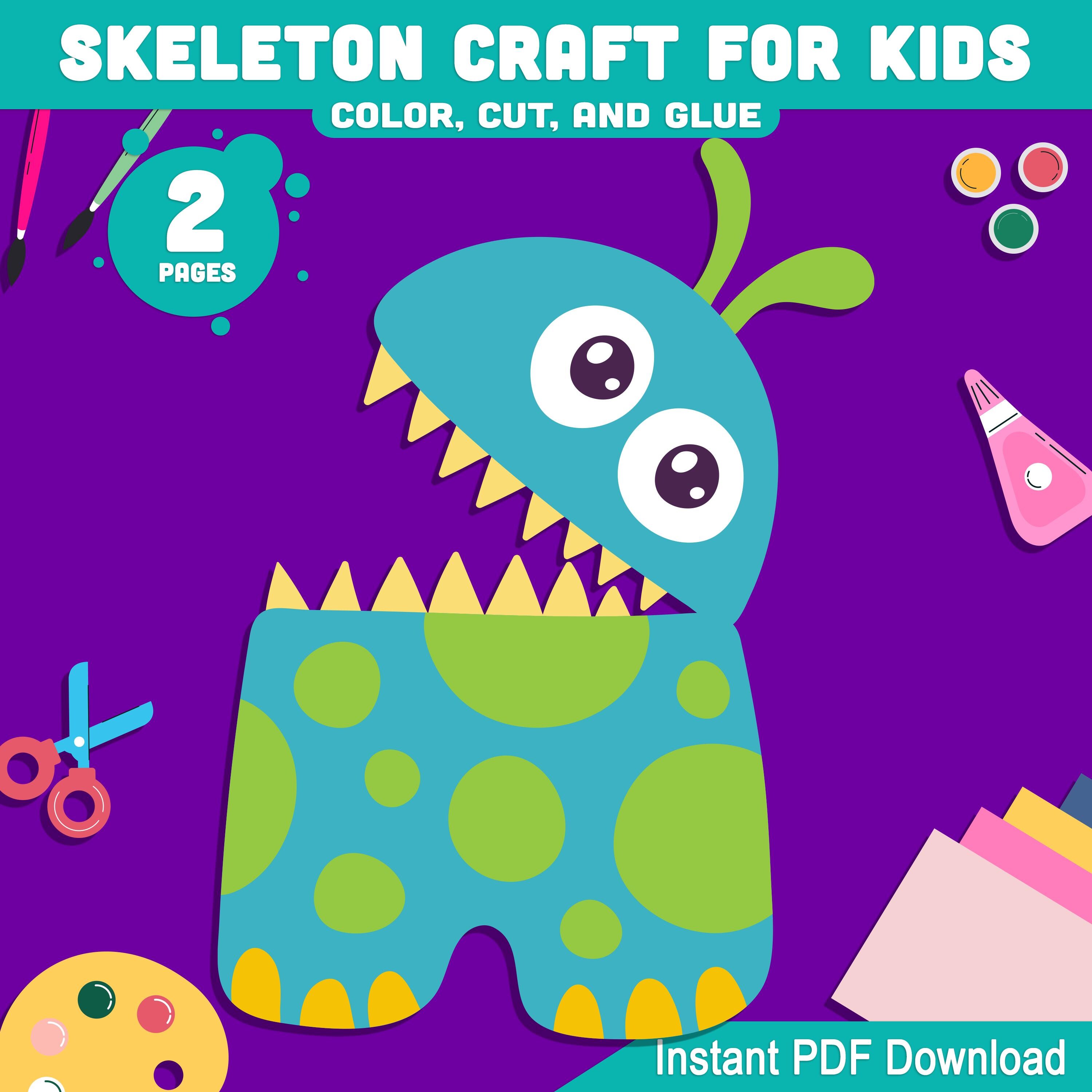 Cute Monster Paper Craft: Fun Color, Cut and Glue Activity for Kids ...