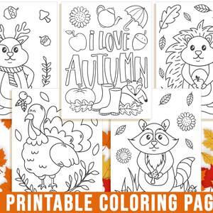 Autumn Coloring Book for Kids: High-resolution PDF With Fall Leaves ...
