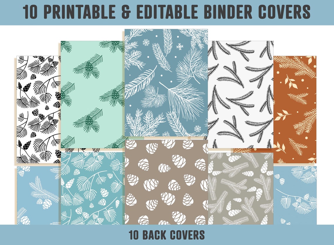 Binder Cover Printable Editable 10 CoversSpines Binder | Etsy