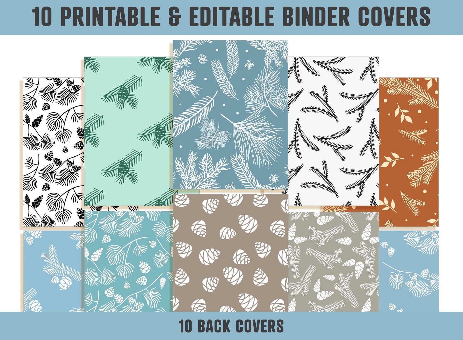 Binder Cover Printable Editable, 10 Coversspines, Binder Insert ...