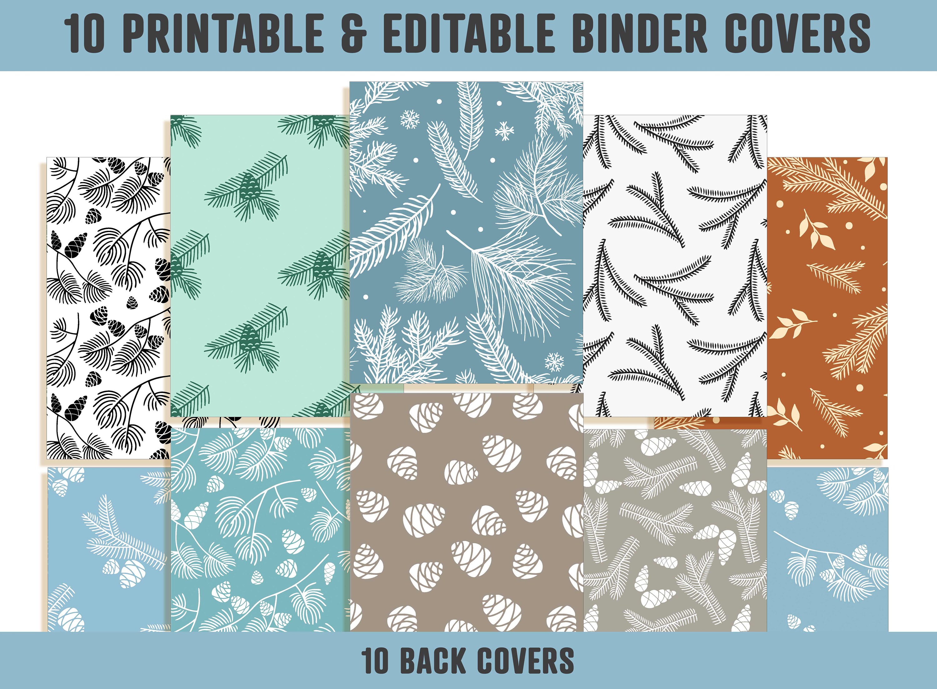 Binder Cover Printable Editable, 10 Coversspines, Binder Insert ...