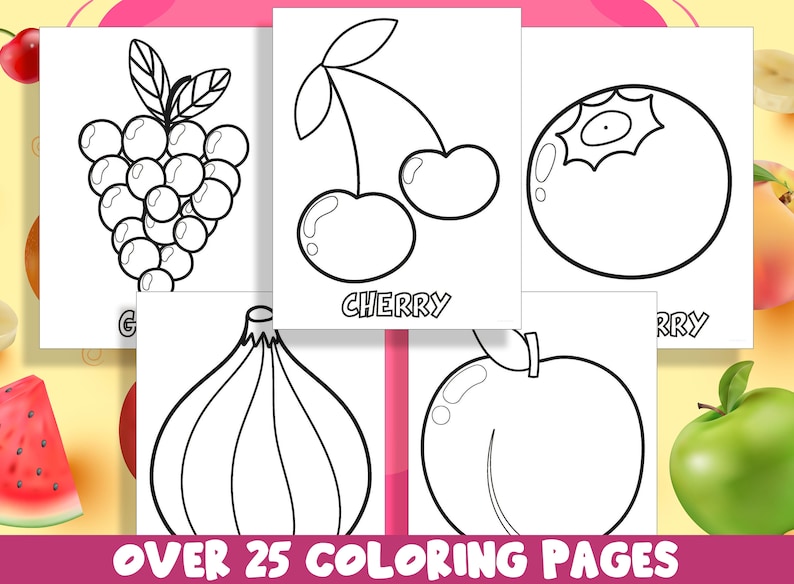Fruit Coloring Pages, 25 Printable Fruit Coloring Pages for Preschool ...