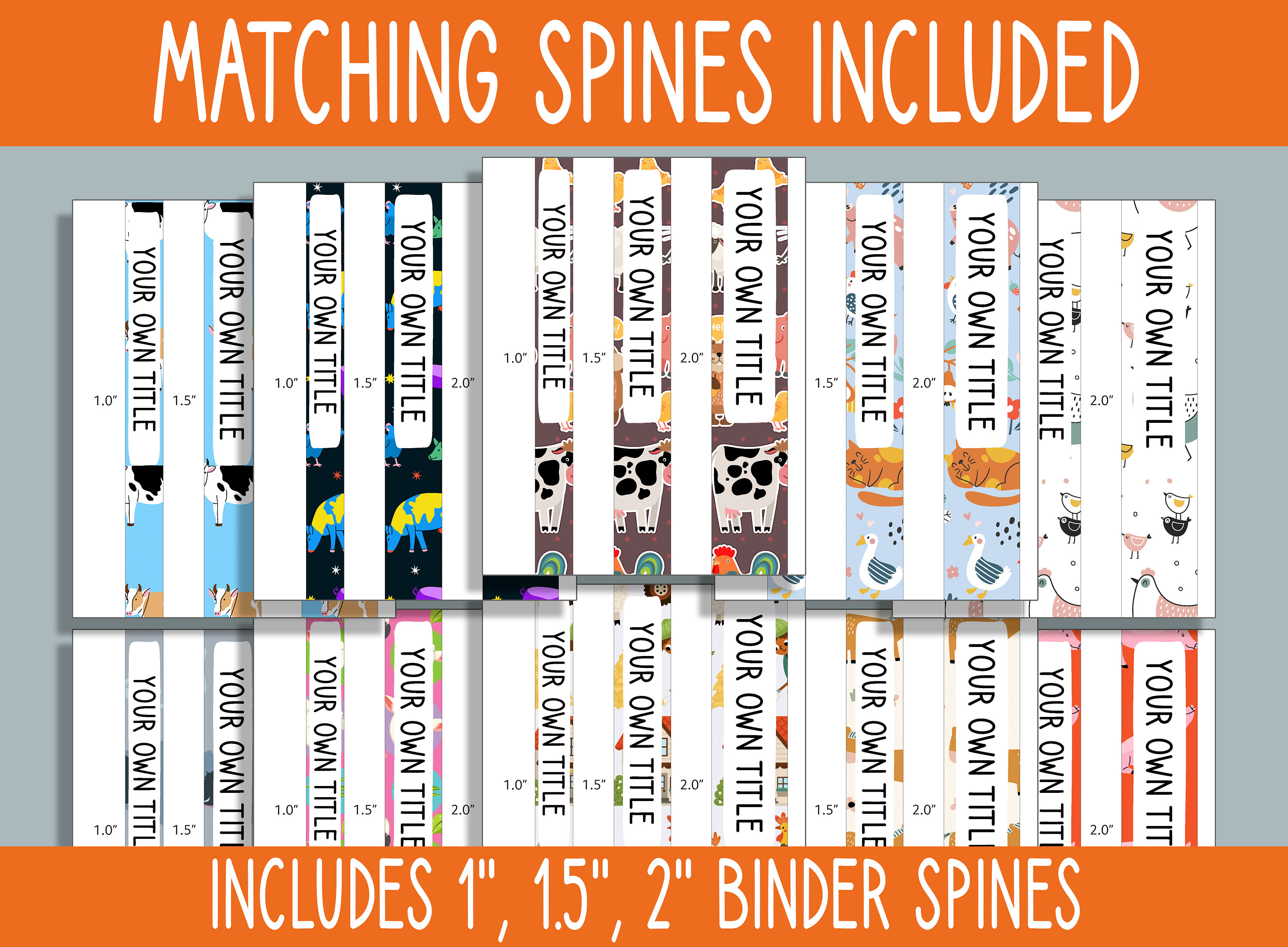 10 Editable Farm Animal Binder Covers Includes 1 1.5 - Etsy