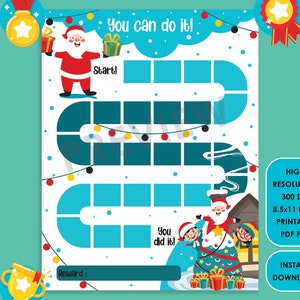 Festive Printable Santa Claus Reward Chart for Kids, Christmas Behavior ...