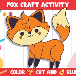 Cute Fox Craft Activity - Color, Cut, and Glue for Prek to 2nd Grade ...