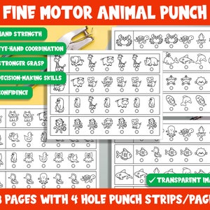 Fine Motor Animal Punch, Cute Animal Hole Punch Activities for Task ...